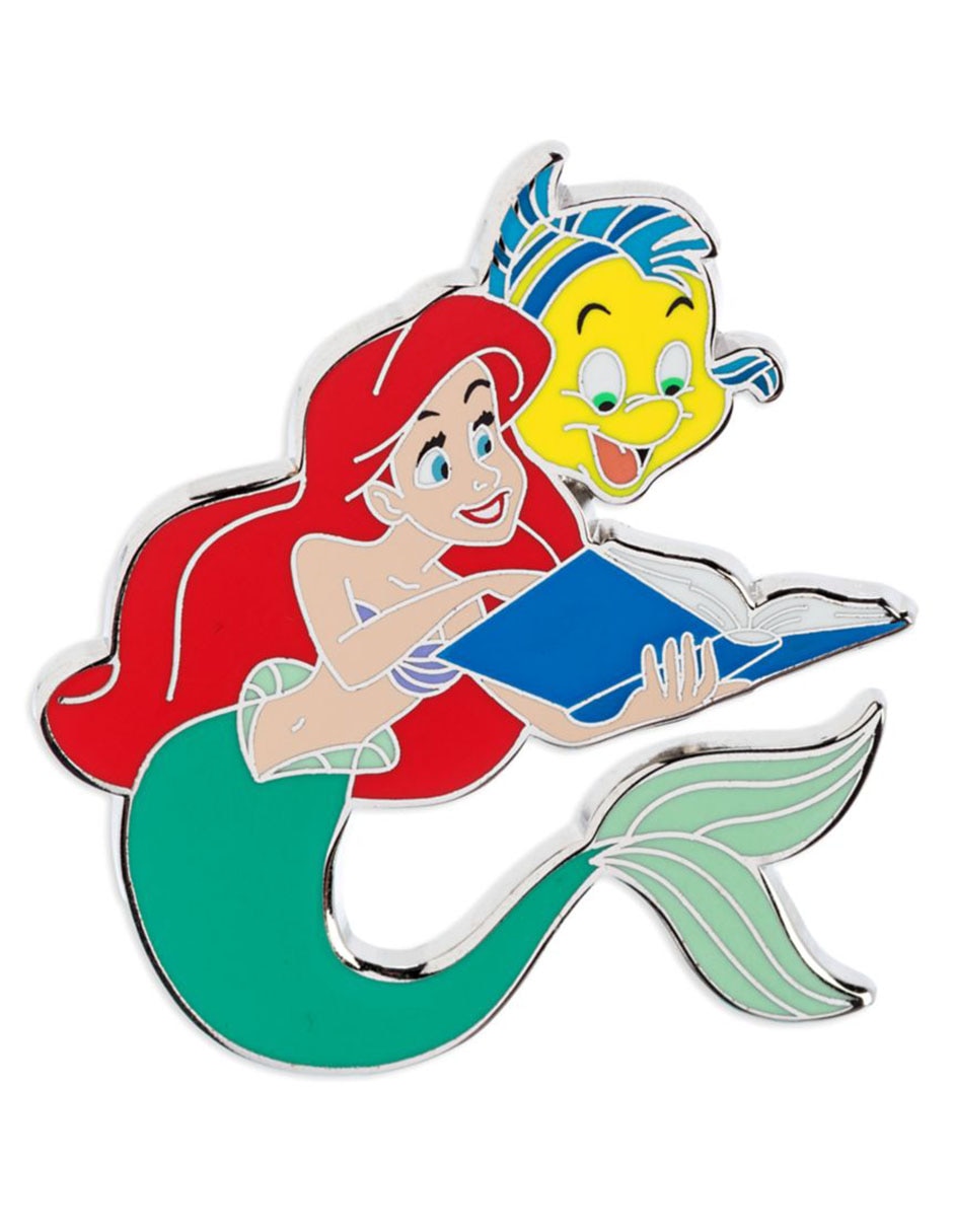 Pin La Sirenita de metal Ariel y Flounder